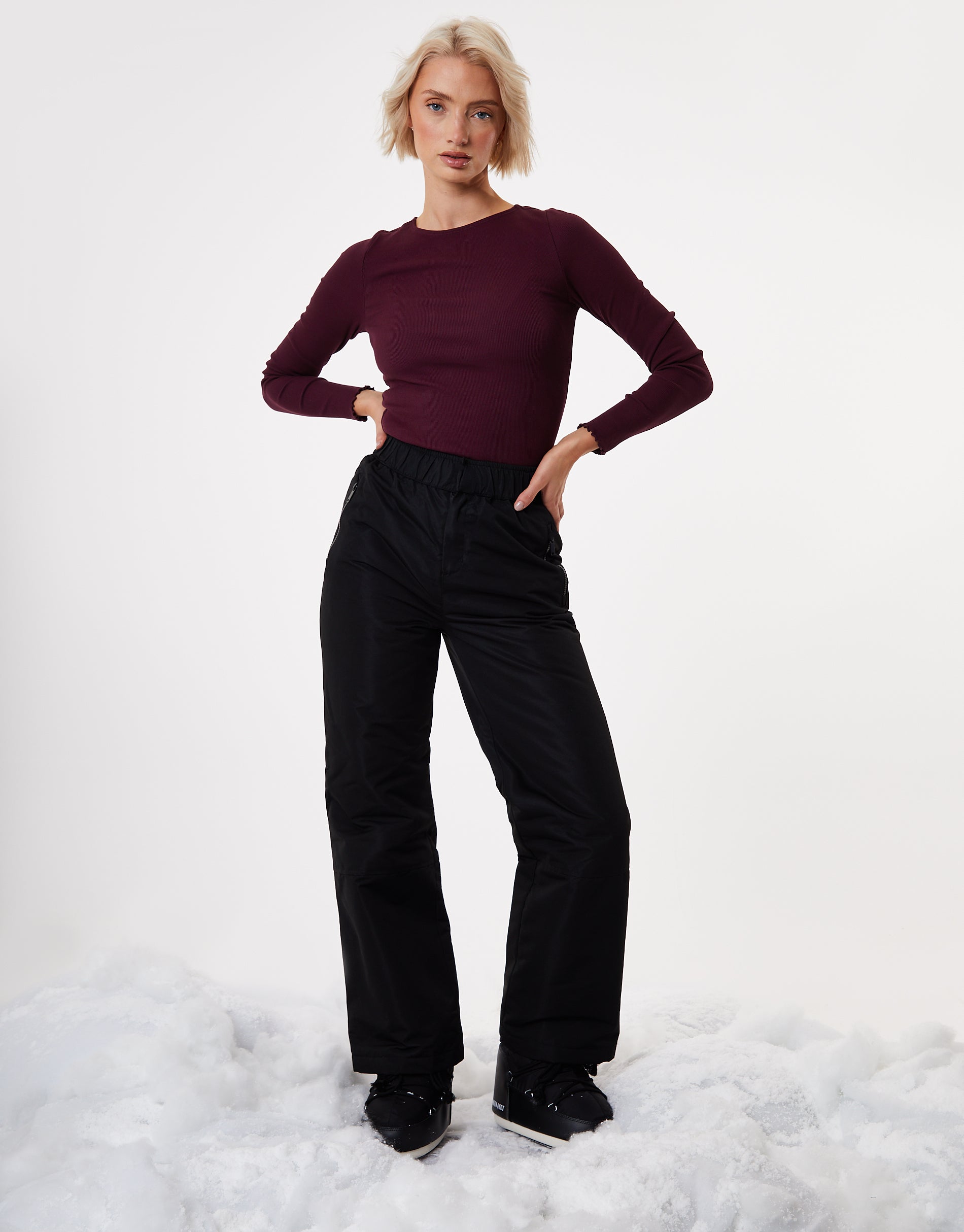 Threadbare Women's Black Padded Ski Pants
