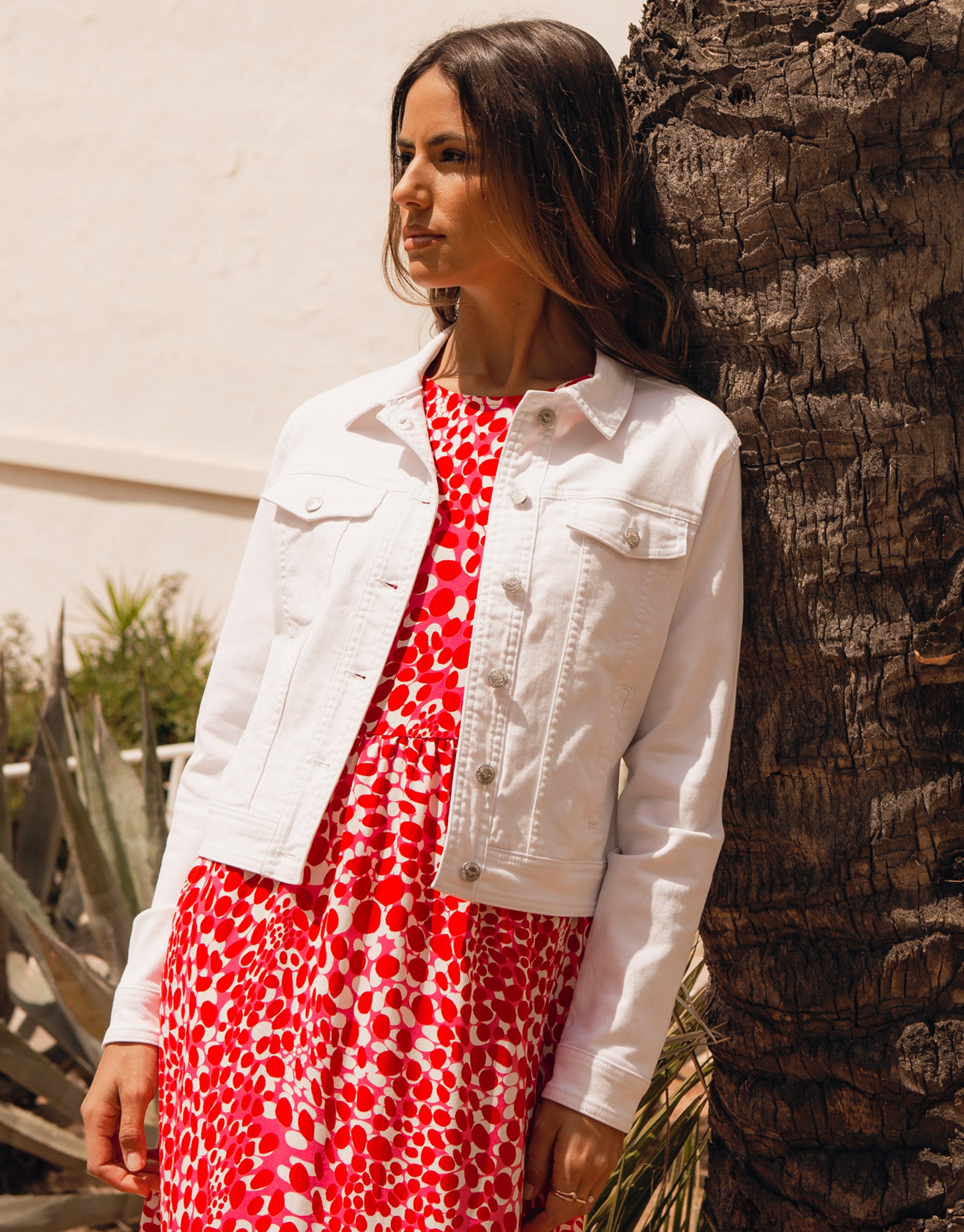 Threadbare Women's White Short Button Up Ladies' Stretch Denim Jacket