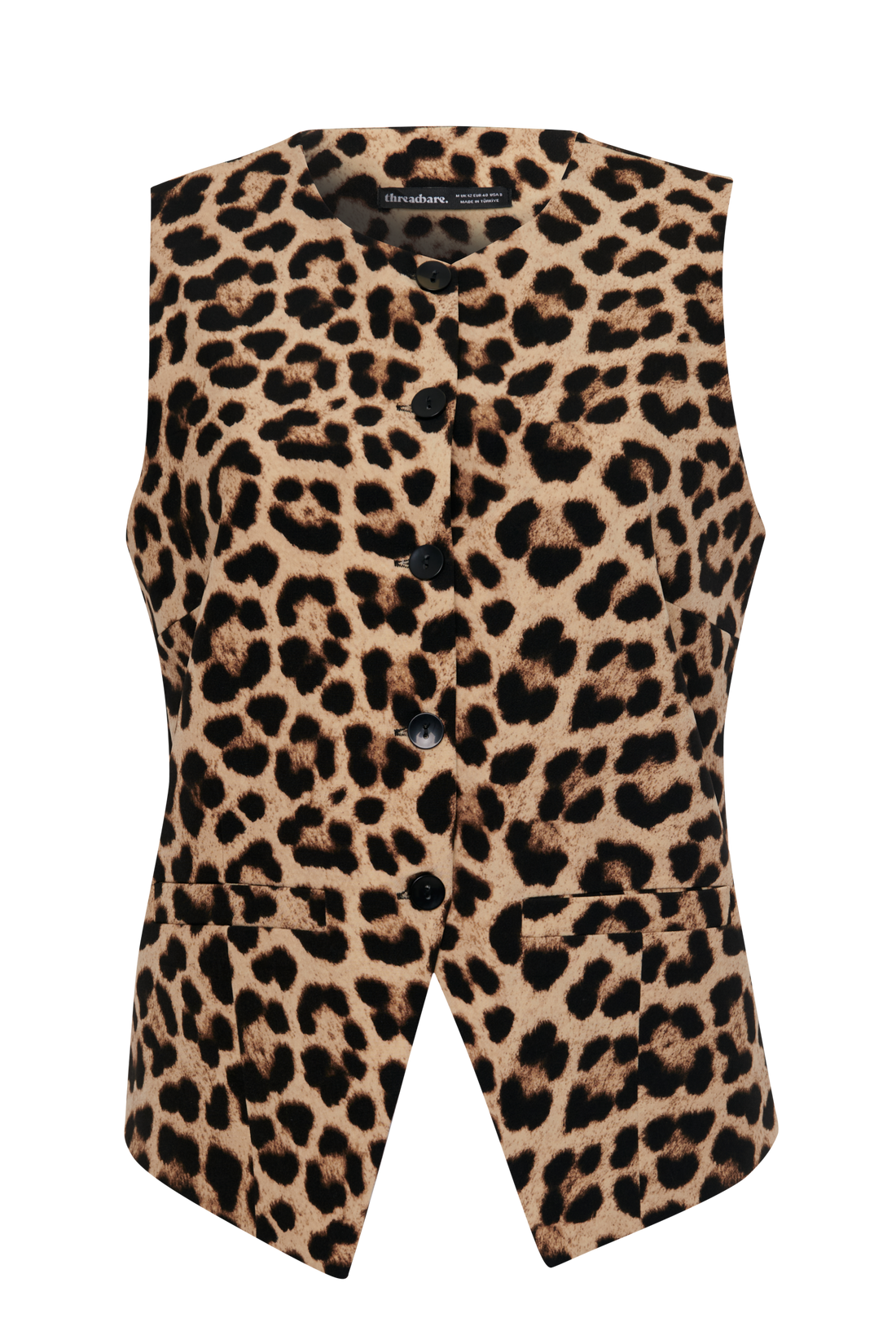 Women's Leopard Print Crew Neck Waistcoat – Threadbare