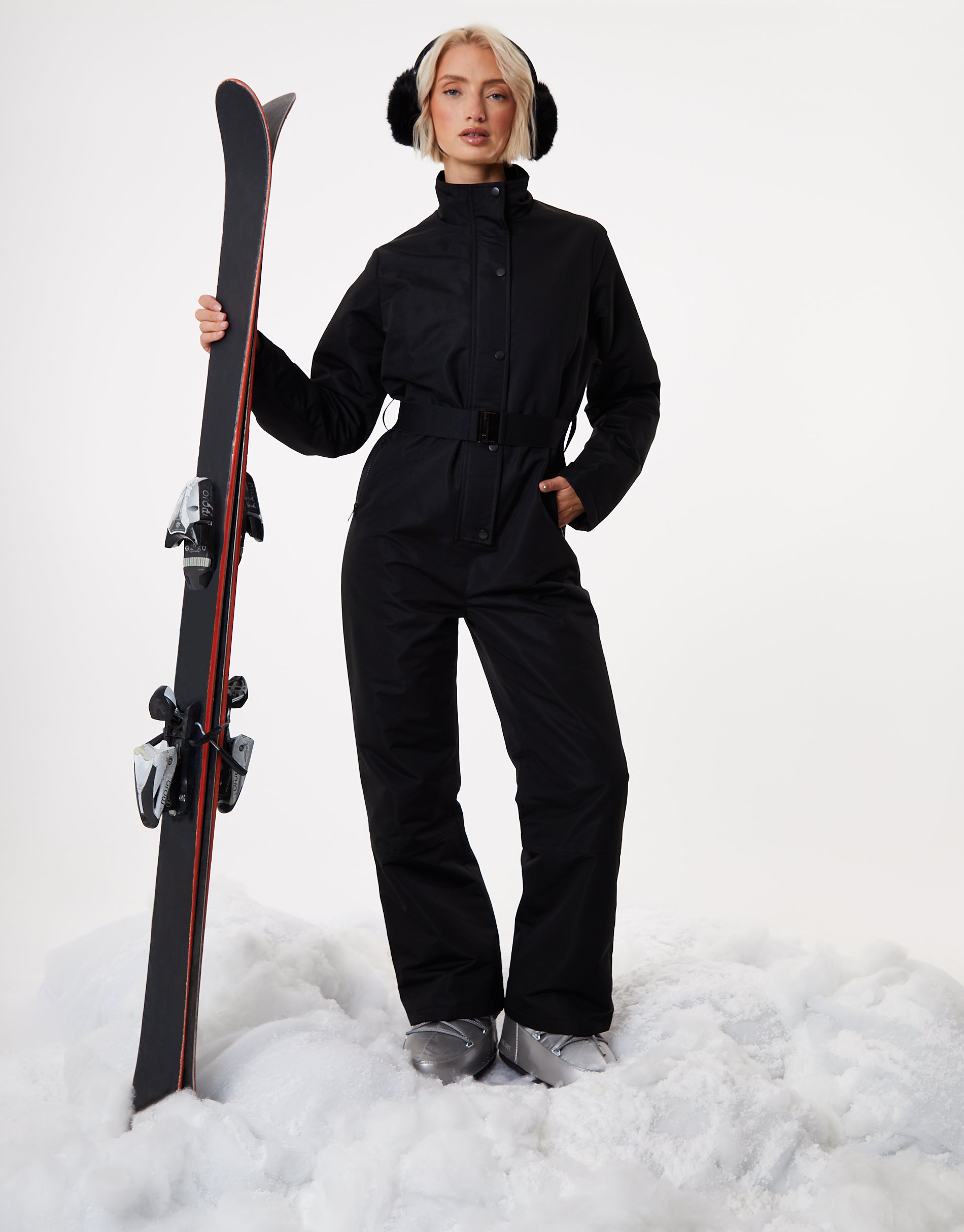 Threadbare Women's Black Ski Jumpsuit