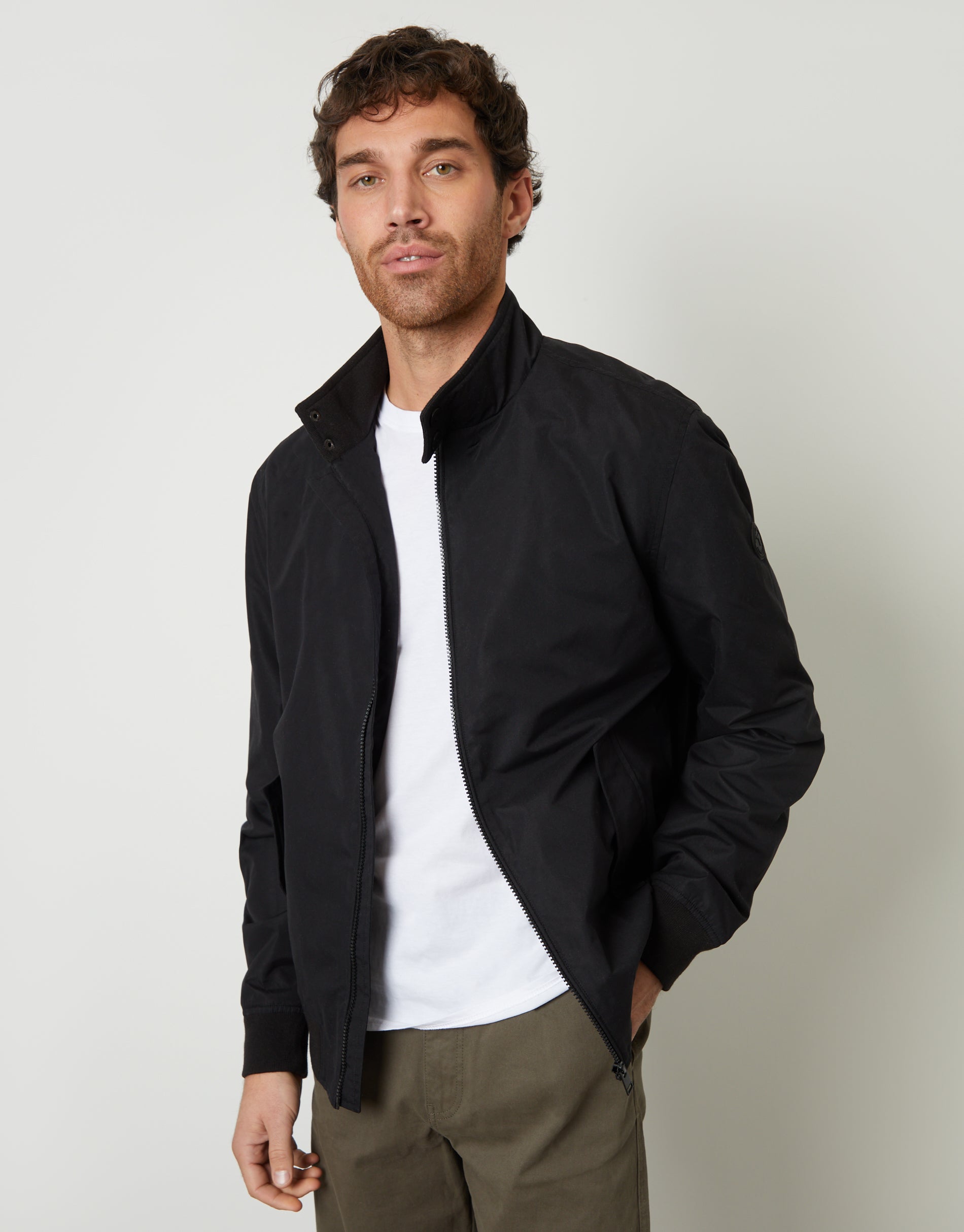 Threadbare Men's Black Zip Up Harrington Jacket