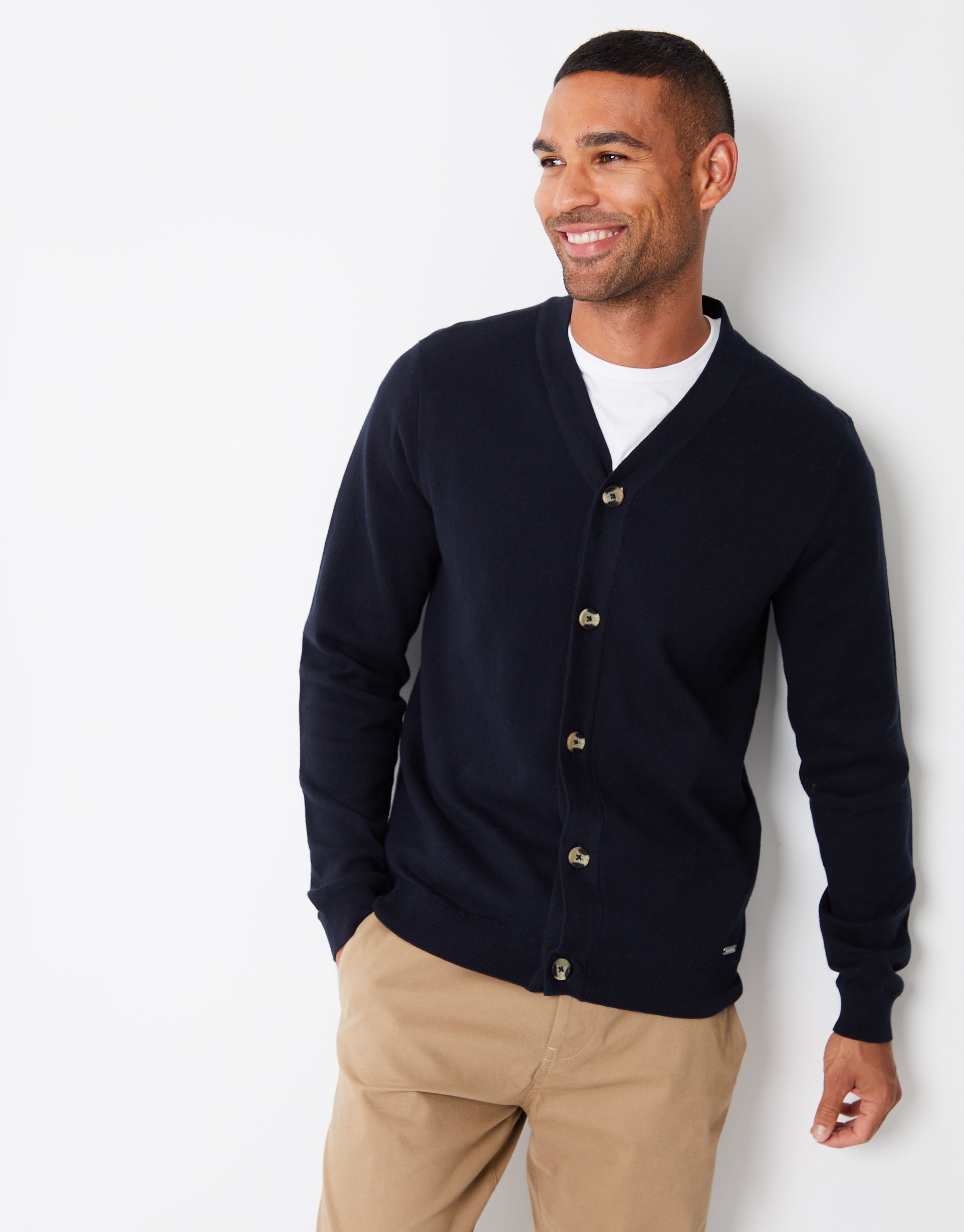 Threadbare Men's Navy Knitted Cardigan
