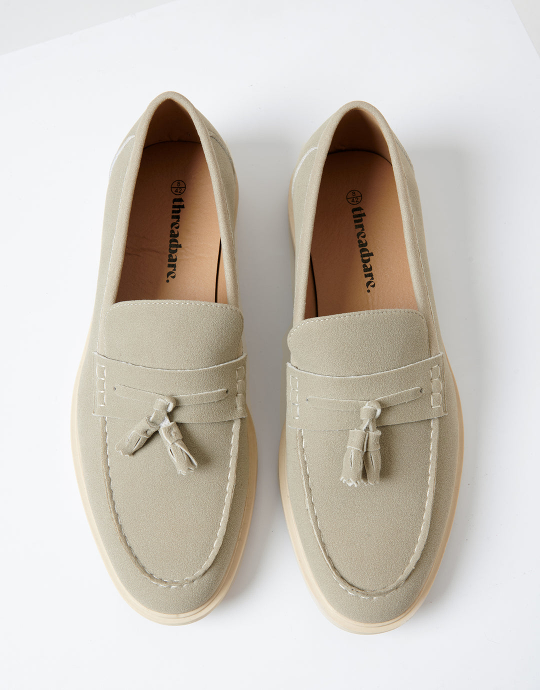 Threadbare Men's Stone Faux Suede Tassel Loafers