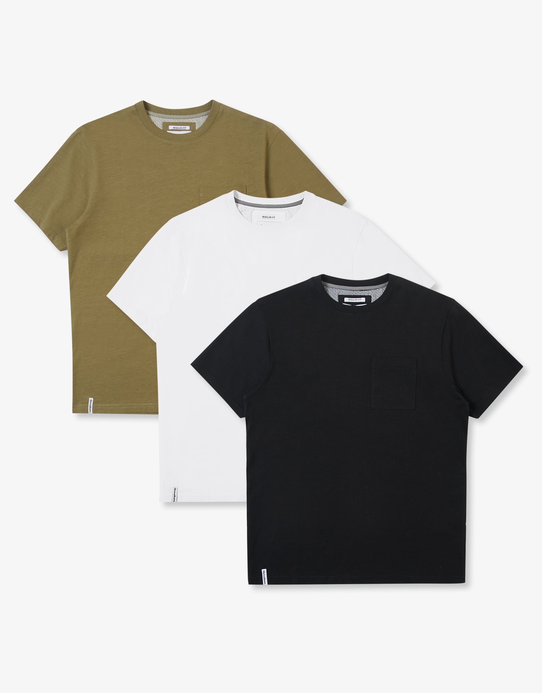 Threadbare Men's Multi Cotton Jersey Slub Crew Neck T-Shirts (3 Pack)