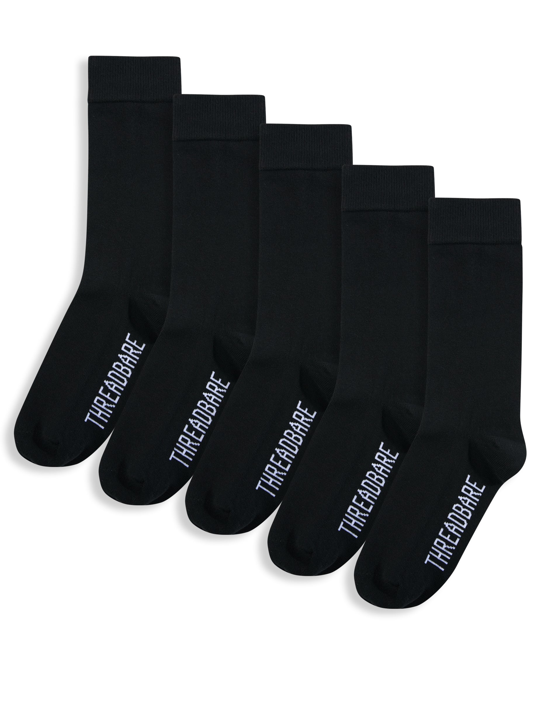 Threadbare Men's Black Classic Socks (5 Pack)