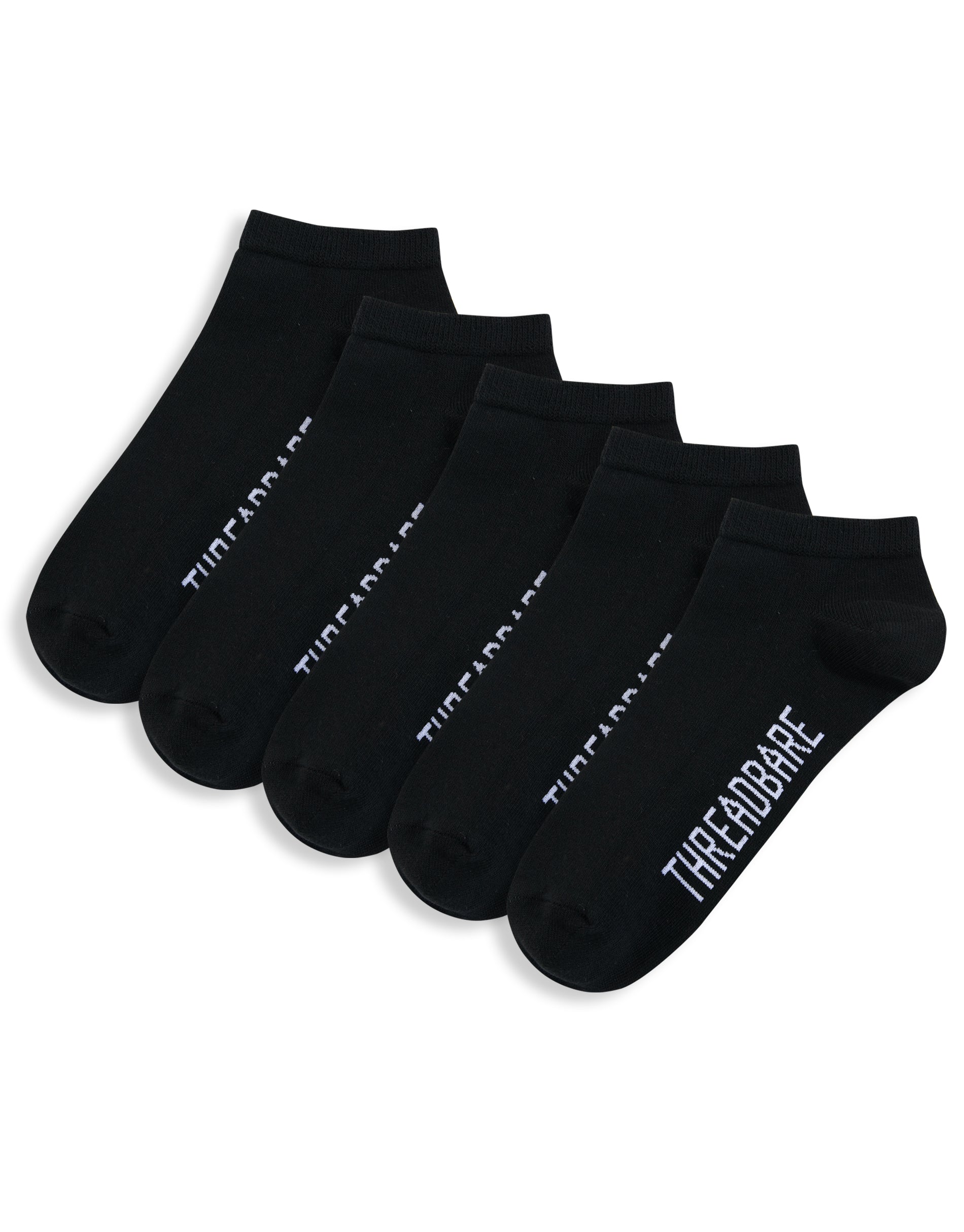 Threadbare Men's Black Trainer Socks (5 Pack)