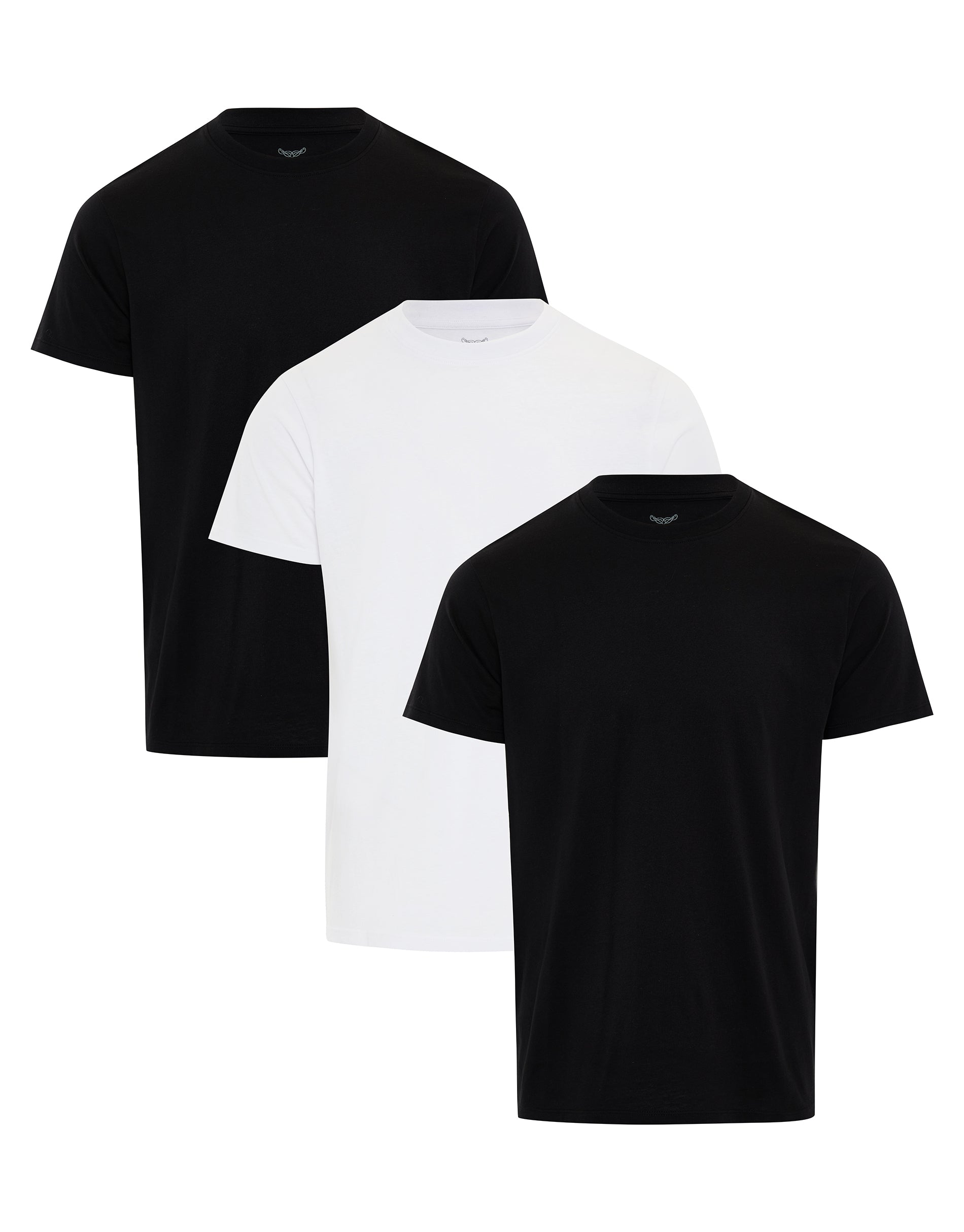 Threadbare Men's Black & White Essential Short Sleeve Round Neck T ...