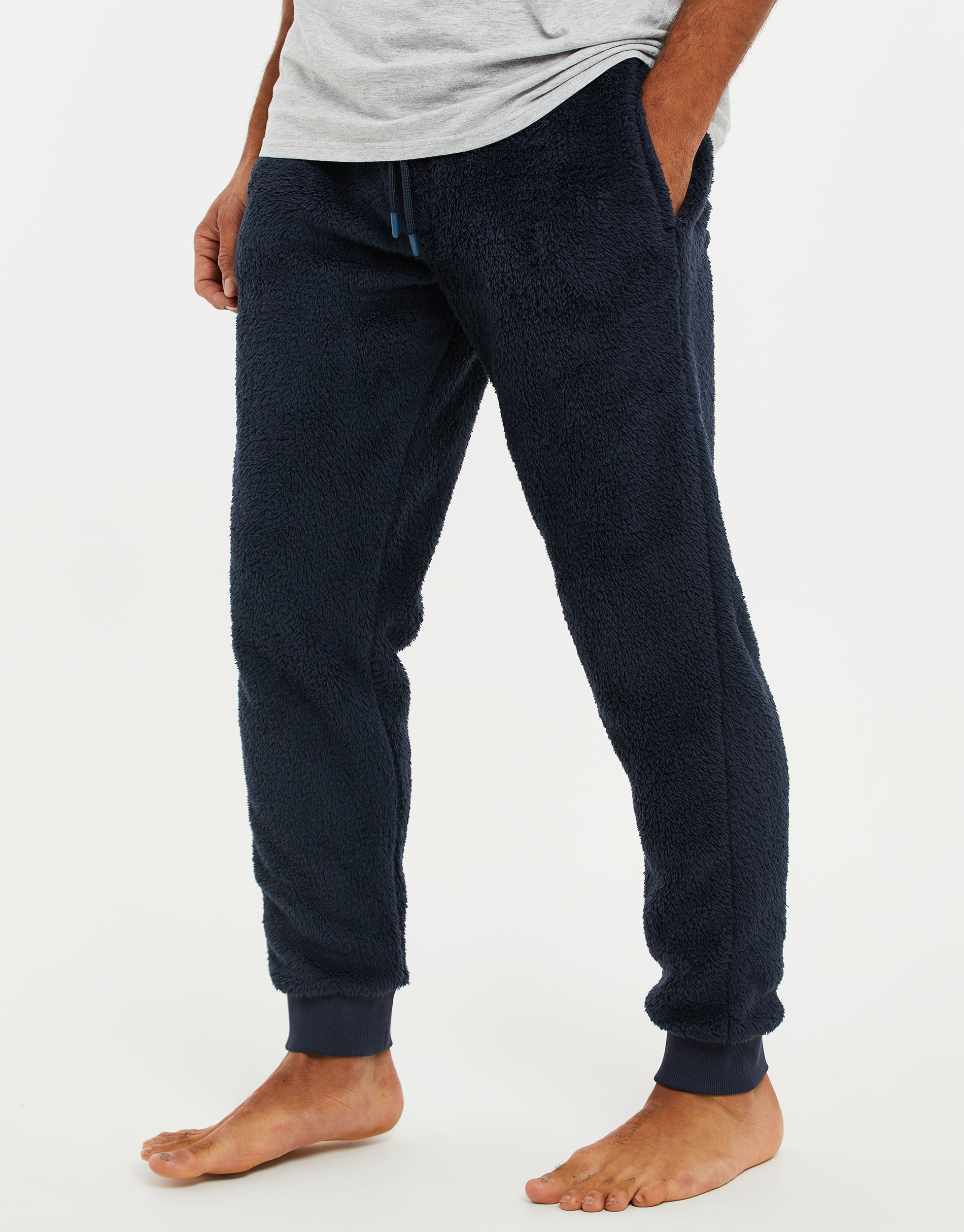 Threadbare Men's Navy Blue Borg Lounge Pants Joggers