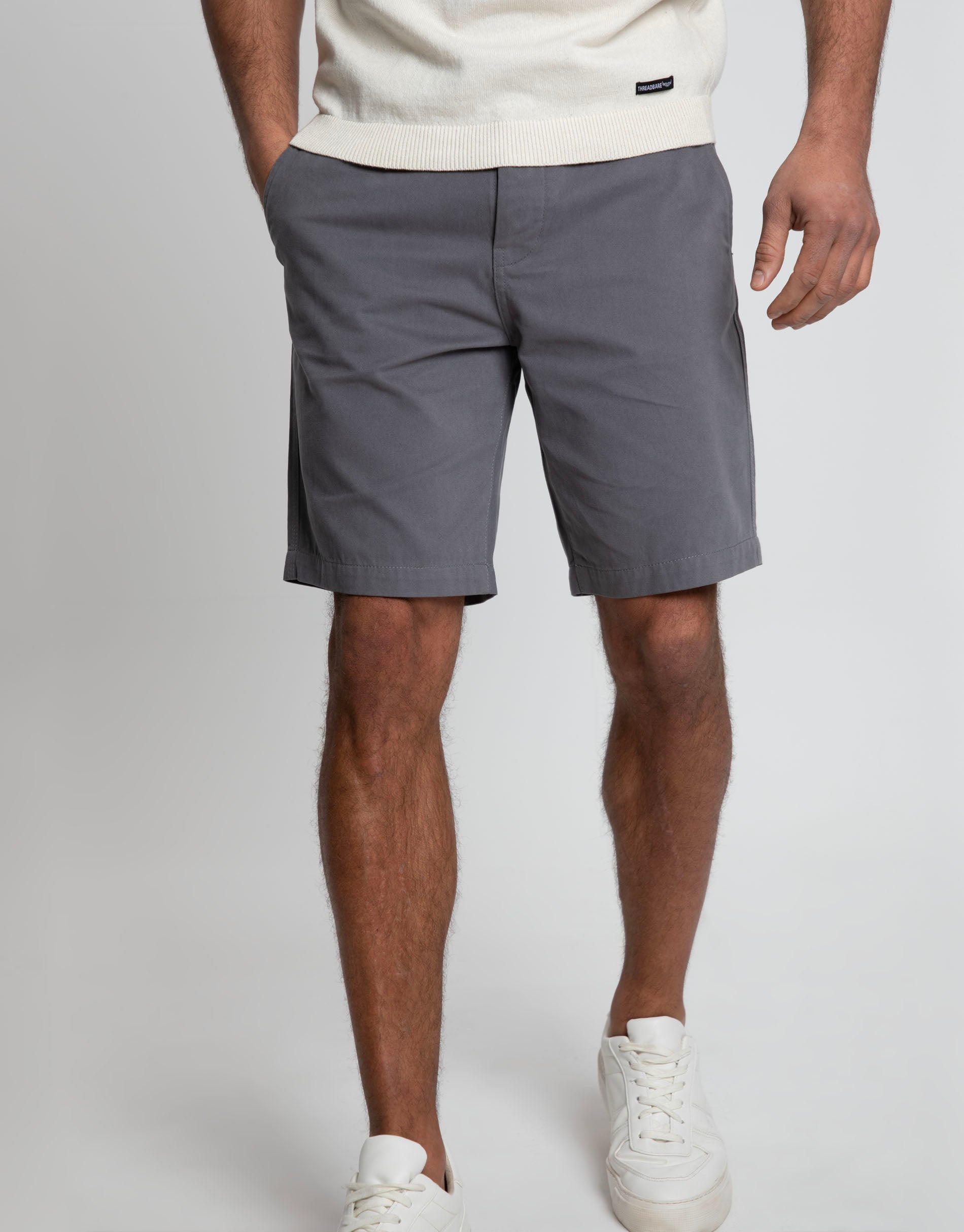 Threadbare Men's Slate Grey Regular Fit Cotton Chino Shorts