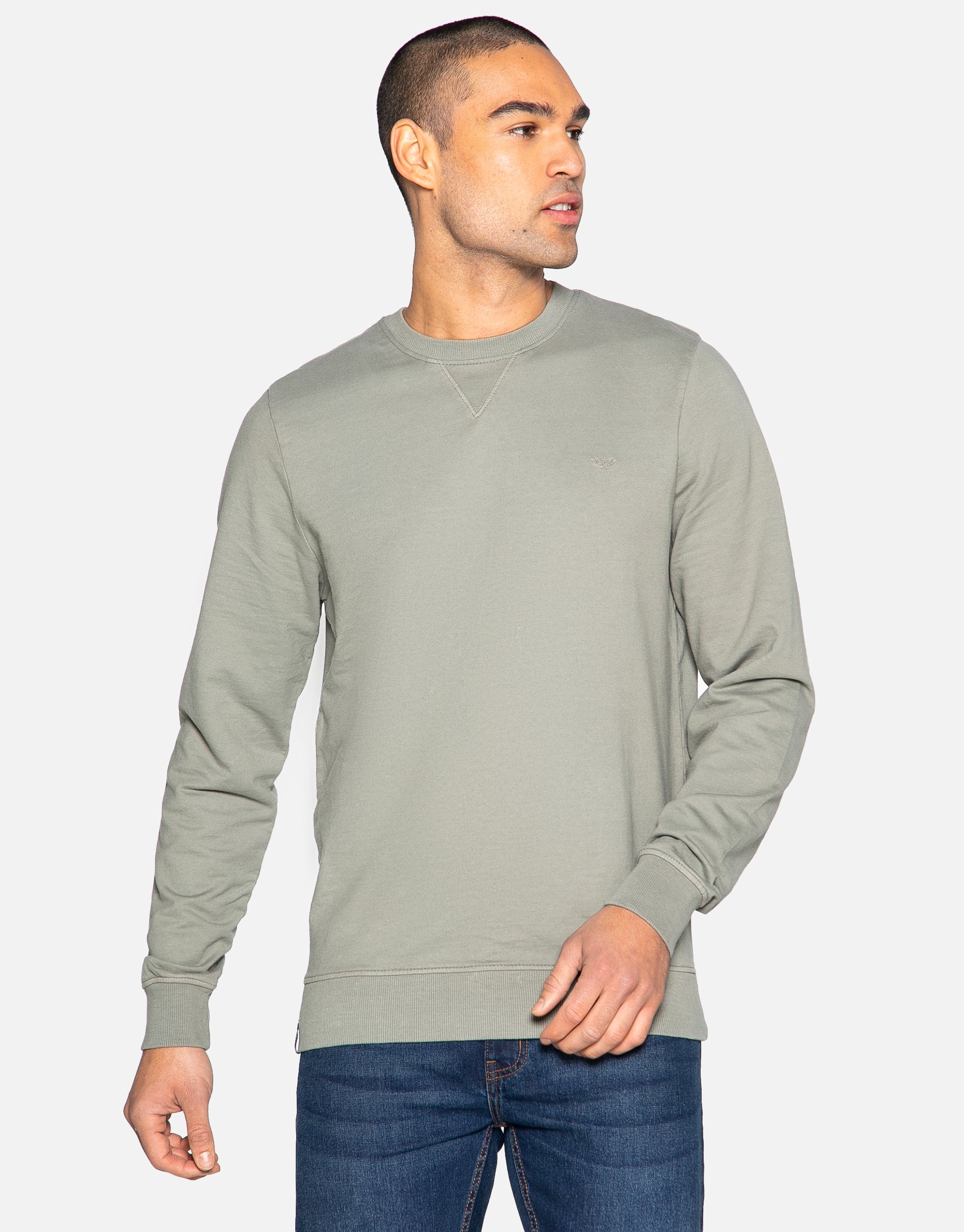 Threadbare Men's Green Crew Neck Sweatshirt