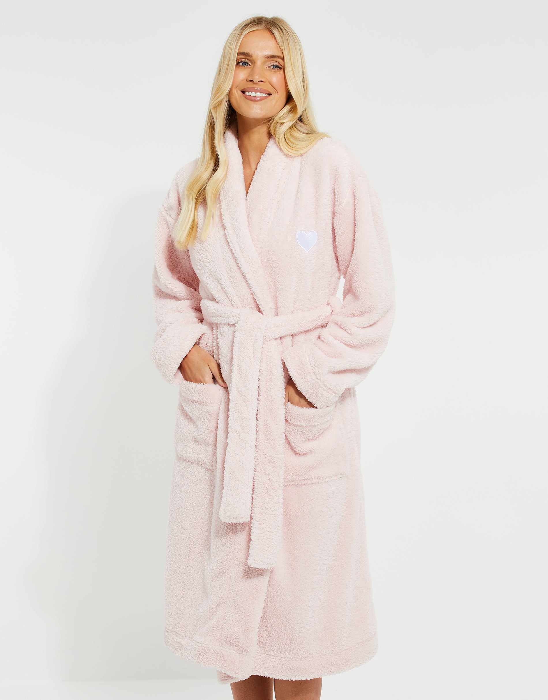 Threadbare Women's Pink Dressing Gown Ladies' Nightwear Robe